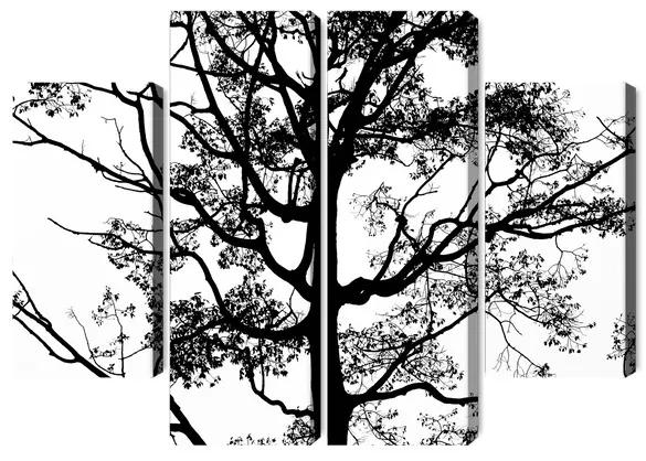 Vícedílný obraz Černý Strom Na Bílém Pozadí Nedostatek Nedostatek Plátno Canvas 80x60