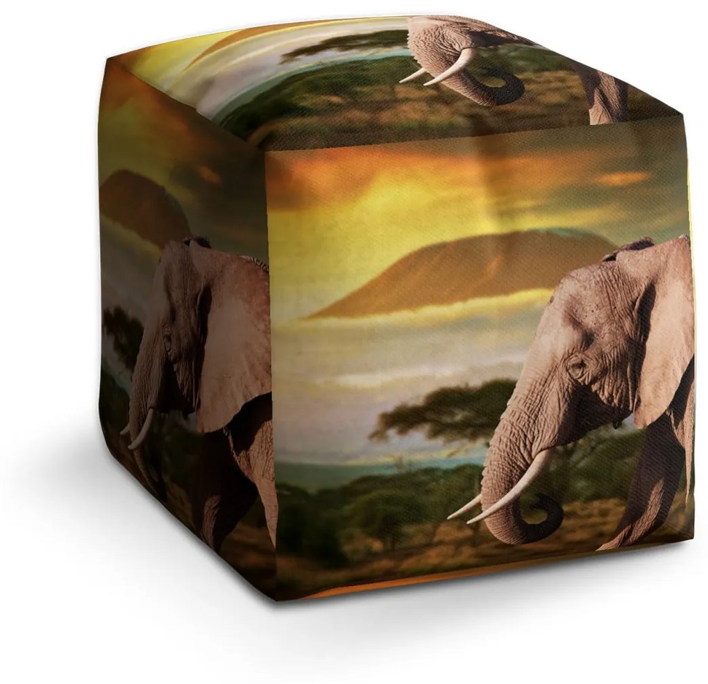 Sablio Taburet Cube Slon z profilu: 40x40x40 cm