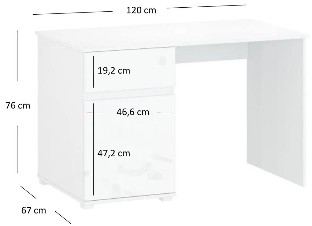 PC stolek Leona (bílá lesklá). 1053015