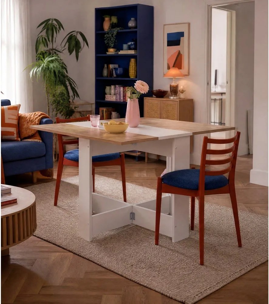 Rozkládací jídelní stůl s deskou v dekoru dubu 76x28 cm Papillon – TemaHome