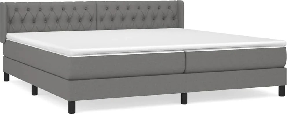 Box spring postel s matrací tmavě šedá 200x200 cm textil 3129978