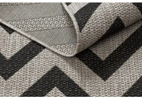 Dywany Luszczow Kusový koberec SIZAL FLOORLUX 20340 stříbrný / Černá CIKCAK Rozměr koberce: 140 x 200 cm