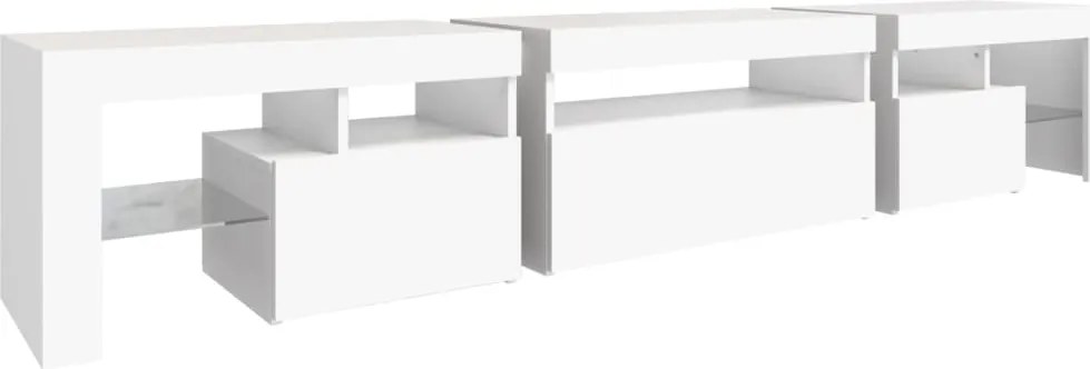 TV skříňka s LED osvětlením bílá 215x36,5x40 cm 3152794