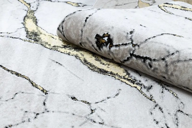 Dywany Łuszczów, Kusový koberec Gloss 529A 53 3D mramor ivory/beige, 80x150, béžová, kancelář