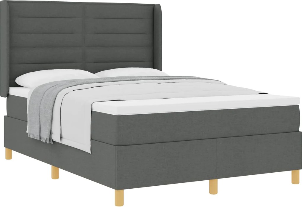 Postel s boxspringem s matrací Tmavě šedá 140 x 200 cm textil 3341771