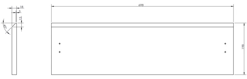 Mexen Rivel, koupelnová skříňka pod umyvadlo 70 cm, 1 zásuvka, drážkovaná, bílá matná, 91A20-07023-1-BF01