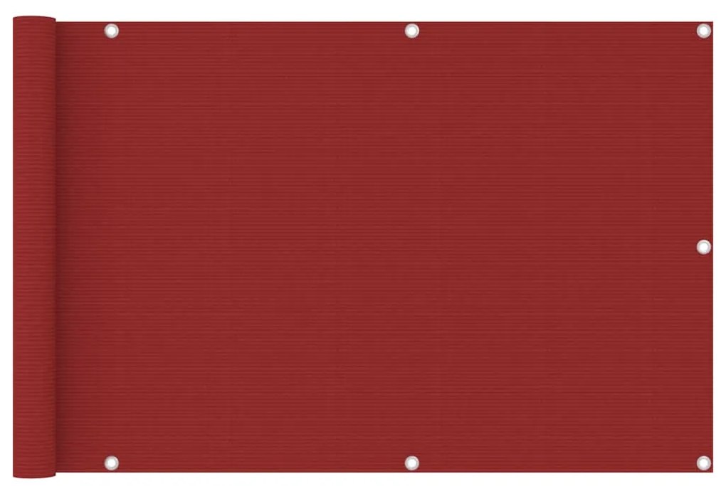 vidaXL Balkonová zástěna červená 90 x 400 cm HDPE