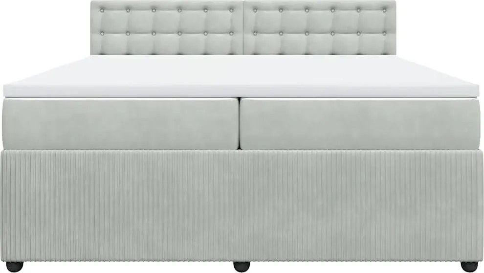 Box spring postel s matrací světle šedá 200x200 cm samet 3287842