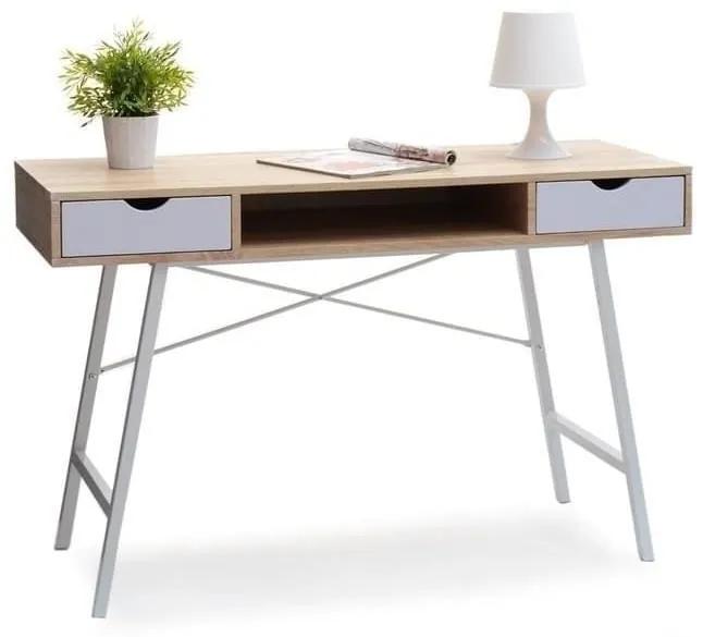 design4life Kancelářský stolek ANELLI bílá, sonoma