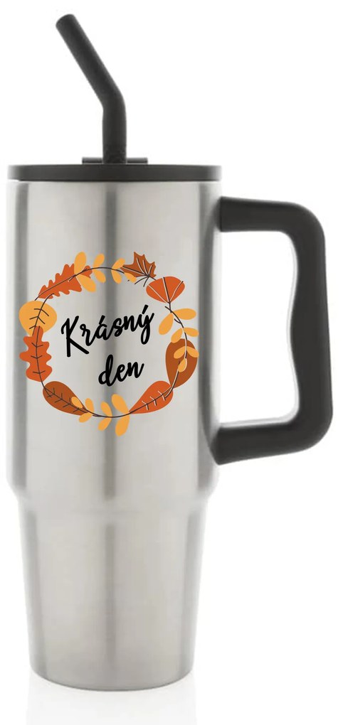 KRÁSNÝ DEN (PODZIM) - stříbrný cestovní termohrnek 900 ml