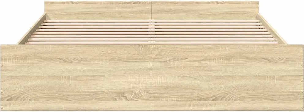 Rám postele se zásuvkami dub sonoma 200x200 cm kompozitní dřevo 3280267