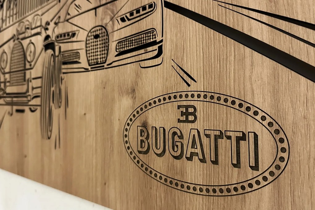 Li-Go "Bugatti" světelný obraz 230V 100x50 cm provedení povrchu: jedle