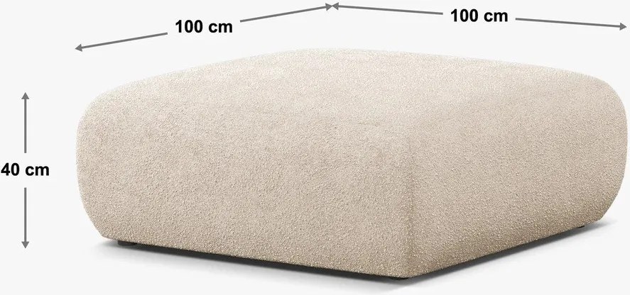 Hnědý taburet z textilie bouclé Molino – Micadoni Home