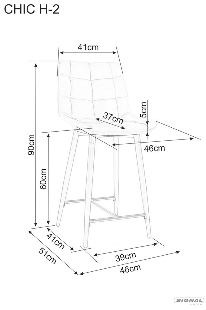 Sametová barová židle CHIC 90 cm tmavě zelená