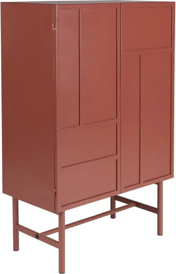 Červená kovová skříňka 70x105x35 cm Davis – White Label