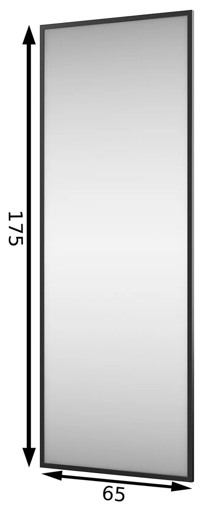 Eltap Nástěnné zrcadlo Aruba 65x175 Černé