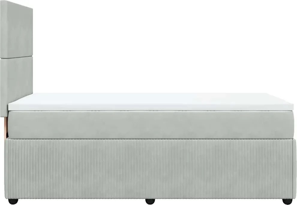 Box spring postel s matrací světle šedá 100x200 cm samet 3294556