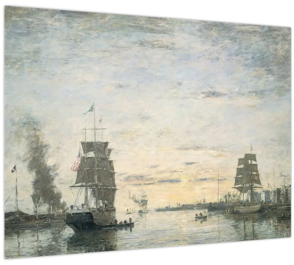 Obraz - Eugène Boudin, Entrance to the Harbor, Le Havre, reprodukce (70x50 cm)