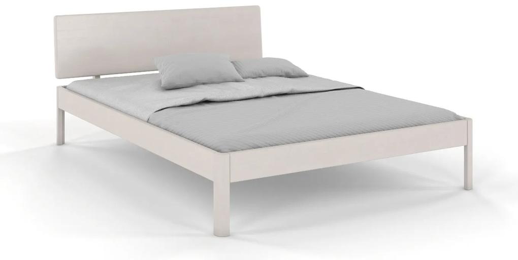 Dřevěná postel Visby AMMER z borovice / 140x200 cm, bílá barva