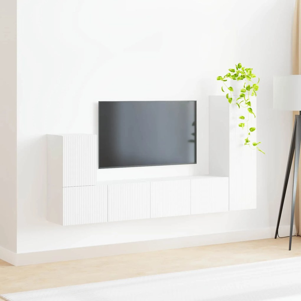 Sestava TV skříněk 3 ks Bílá Kompozitní dřevo 3409015