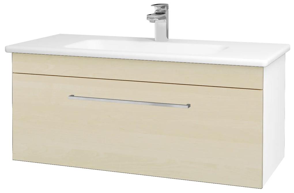 Dřevojas Koupelnová skříň ASTON SZZ 100 Varianta: N01 Bílá lesk / Úchytka T03 / M05 Béžová mat