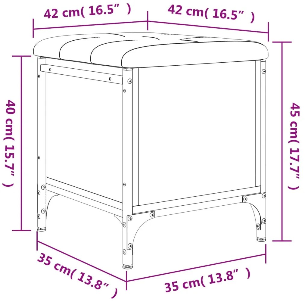 Úložná lavice šedá sonoma 42 x 42 x 45 cm kompozitní dřevo - Default Title