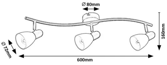 Rabalux 73093 - Bodové svítidlo SOMA 3xE14/40W/230V
