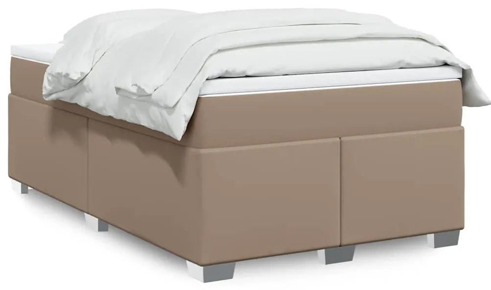 Box spring postel s matrací cappuccino 120x190 cm umělá kůže