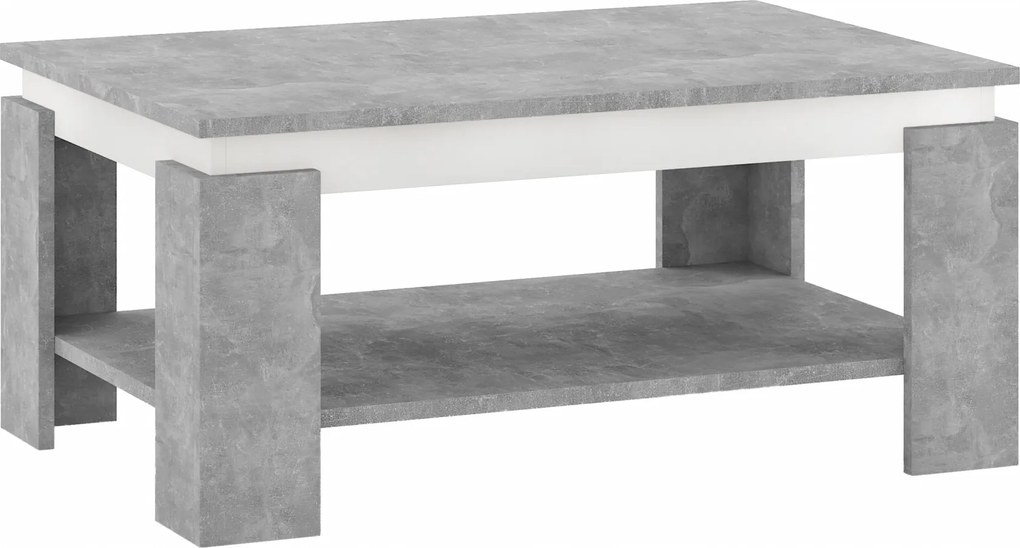 Konferenční stolek, beton/bílá, PIANI