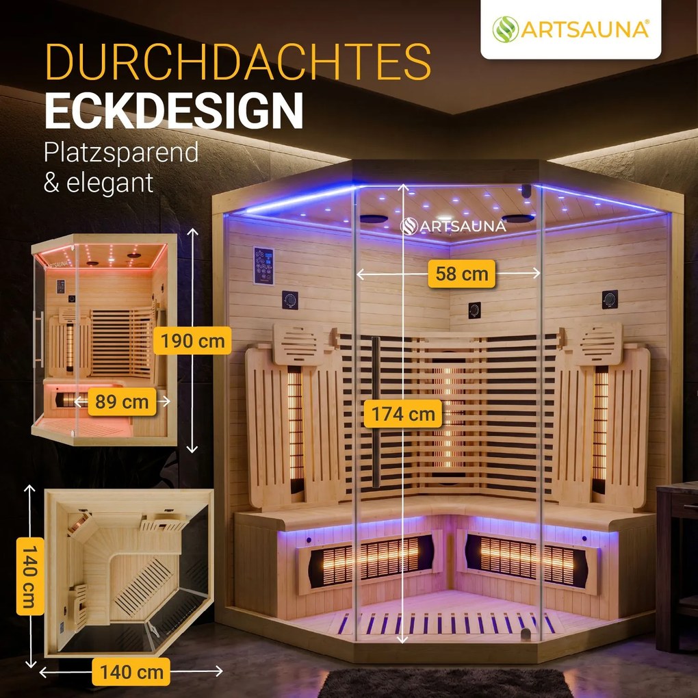 Artsauna Infrasauna Malmö 140, přírodní