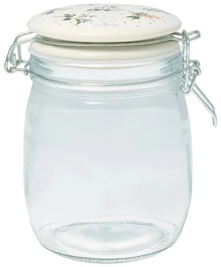 GreenGate Skleněná dóza Asta White 750ml