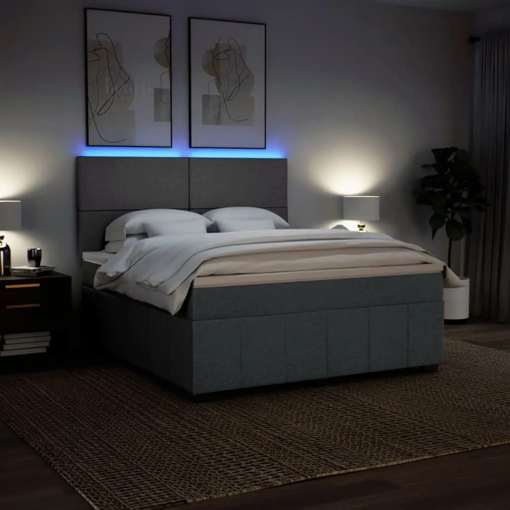 Box spring postel s matrací tmavě šedá 180x200 cm textil 3294041