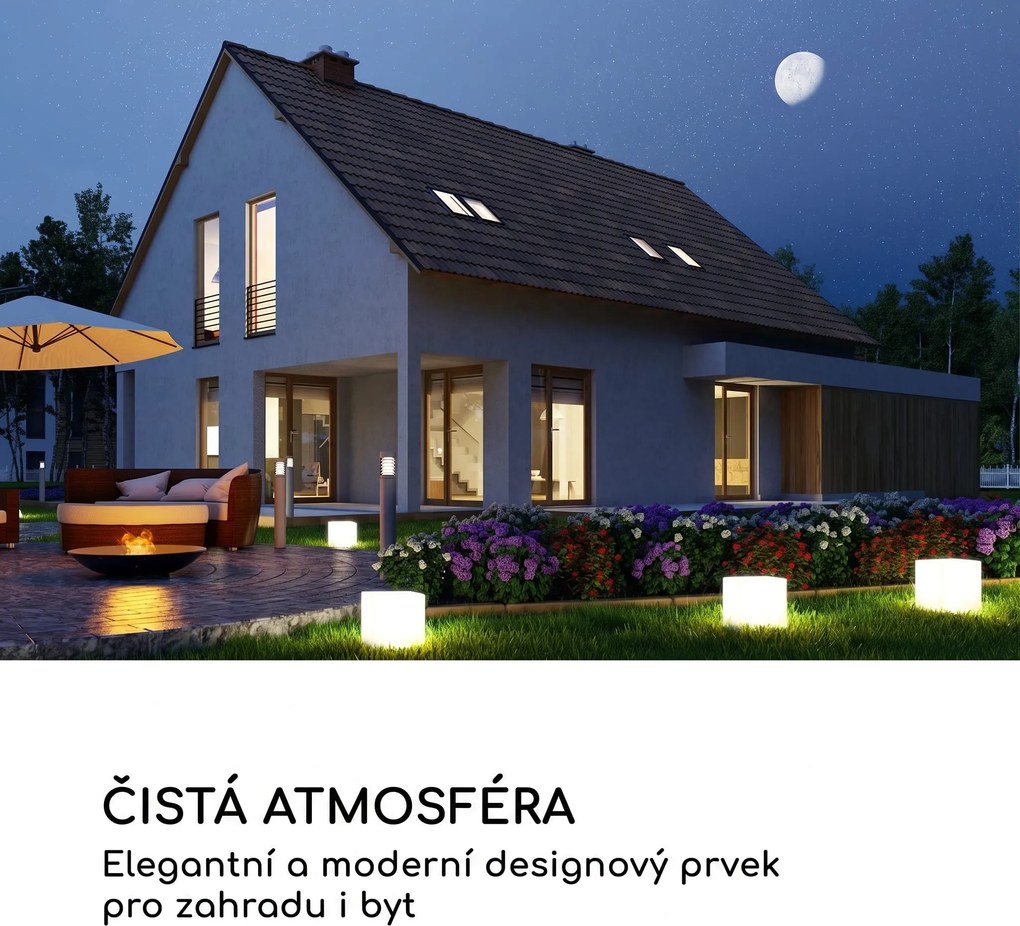 Blumfeldt Shinecube XL svíticí kostka 40x40x40 cm 16 barev LED 4 světelné režimy bílá