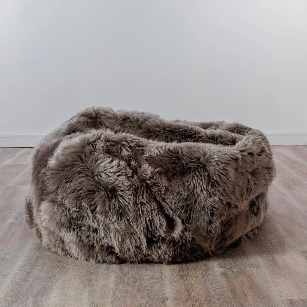 Šedý sedací vak z ovčí kožešiny Native Natural, ⌀ 110 cm