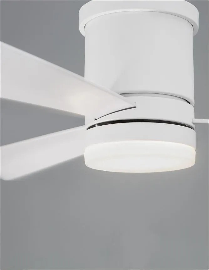 NV 9953015 Stropní ventilátor se světlem SILKY matná bílá ocel a sklo bílé dřevené listy 5 rychlostí 35W LED 18W 3000K - NOVA LUCE