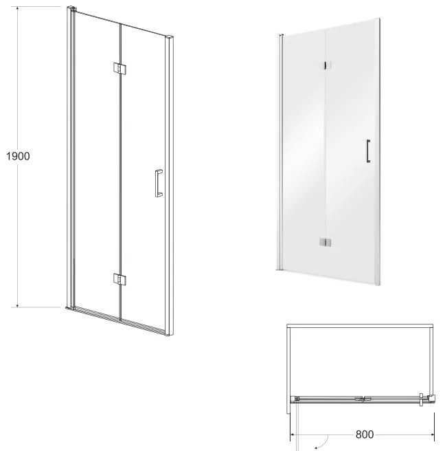 Besco Exo-H sprchové dveře Rozměr sprch.dveří: 80cm