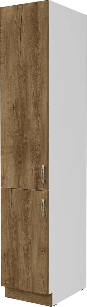 SARA l | vysoká skříňka 40 DK-210 2F policová | 40 cm | bílá/dub lefkas