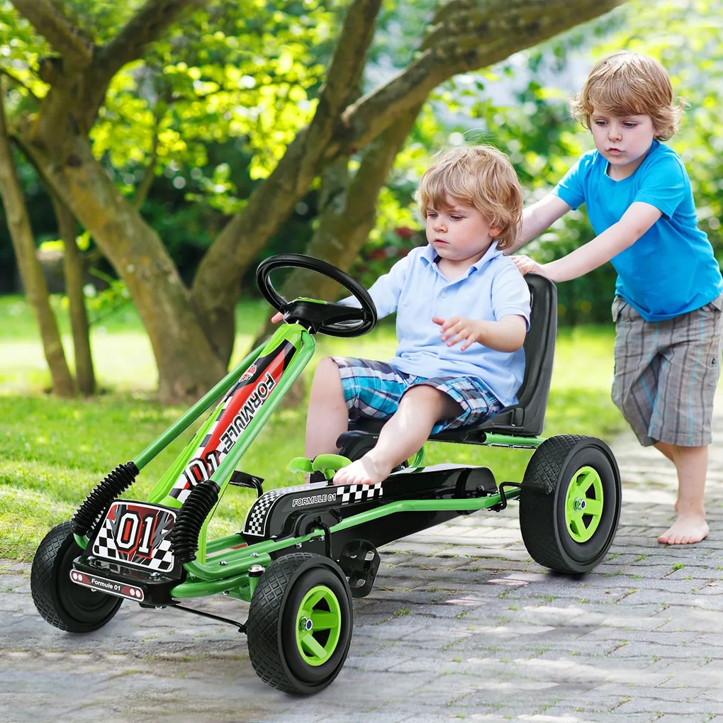 Costway Pedal Gokart Pedal-Powered Car Dětské auto s pedálem zelená +, zelený