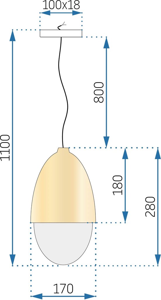 Toolight - závěná lampa E27 60W APP952-1CP, hnědá-bílá, OSW-04035