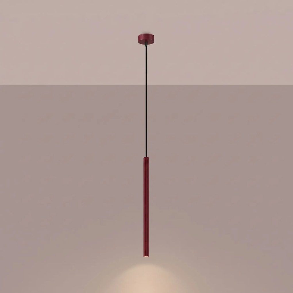 Sollux Lighting Závěsné svítidlo ARCHE 1 bordó