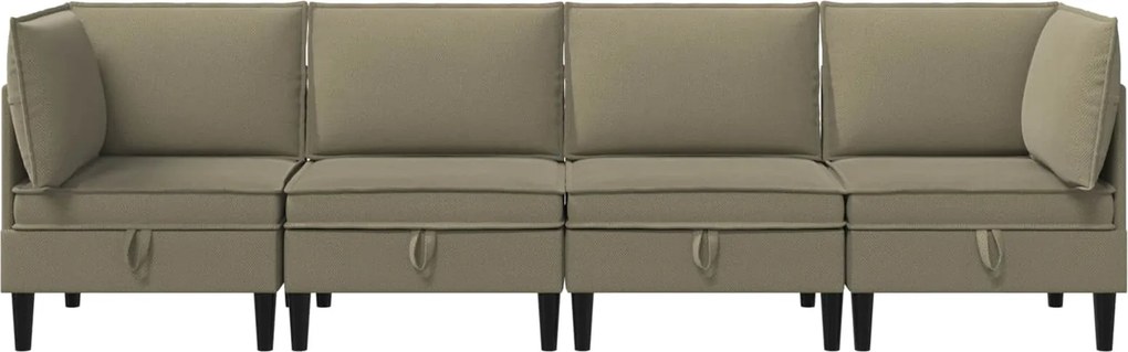 Sada nábytku do obývacího pokoje 4 ks Khaki Textil 3413794