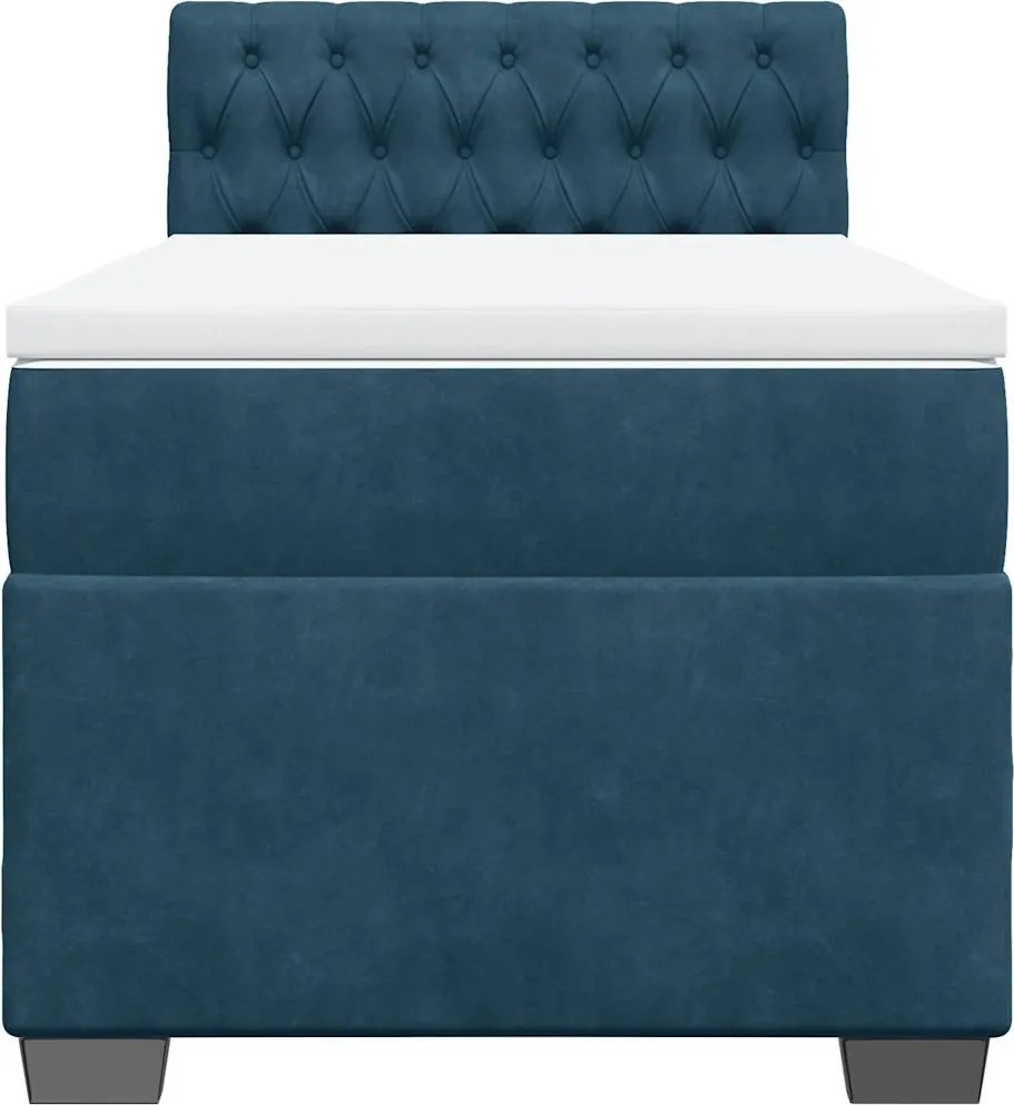 Box spring postel s matrací tmavě modrá 90x190 cm samet 3286196