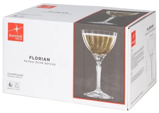 Bormioli Rocco Sada 6 ks sklenic Florian na šampaňské 240 ml