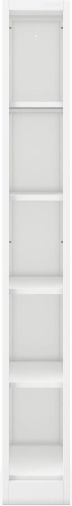 Úzký kovový regál, archivační na dokumenty bílý: TIM 250 x 1850 x 400 mm