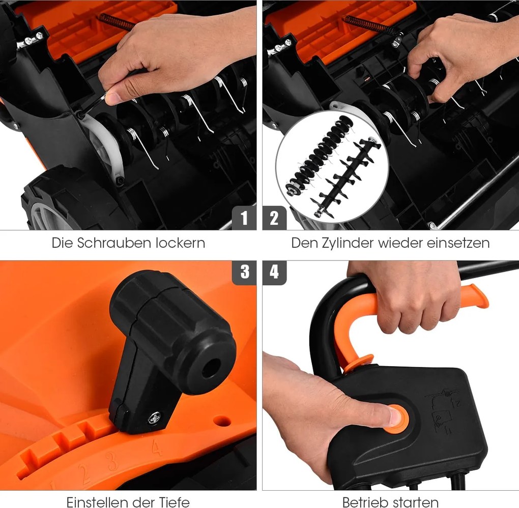 Costway Elektrický vertikutátor provzdušňovač trávníku 1500 W 2-in