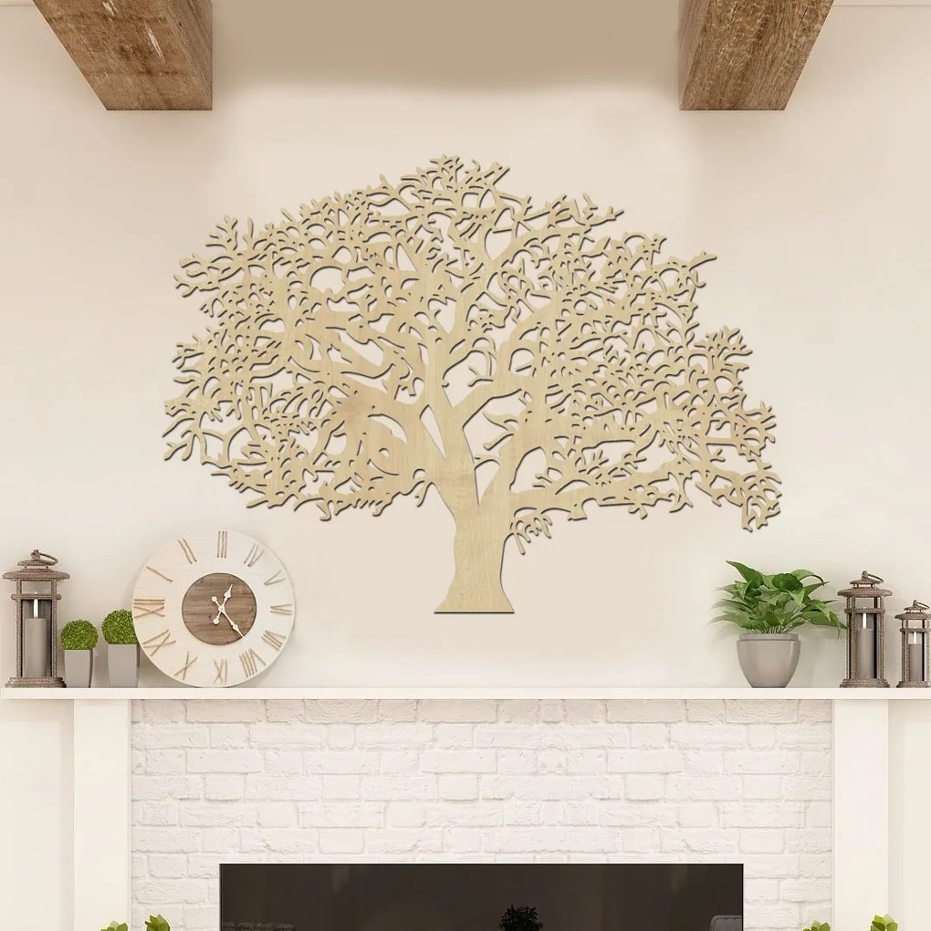 dřevo života Strom života na zeď XXL Zvolte rozměr (cm): 60x45, Zvolte barvu dekoru: Bílá