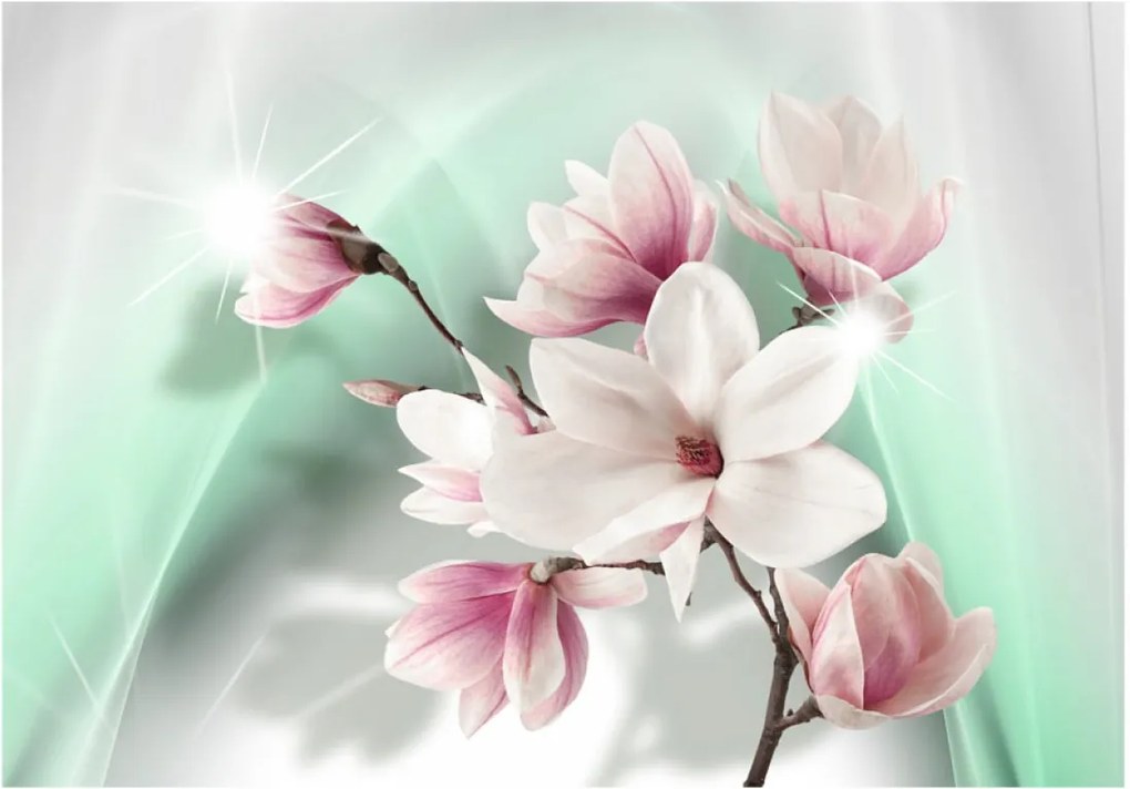 Tapeta magnolie s pistácií (150x105 cm) - Murando DeLuxe