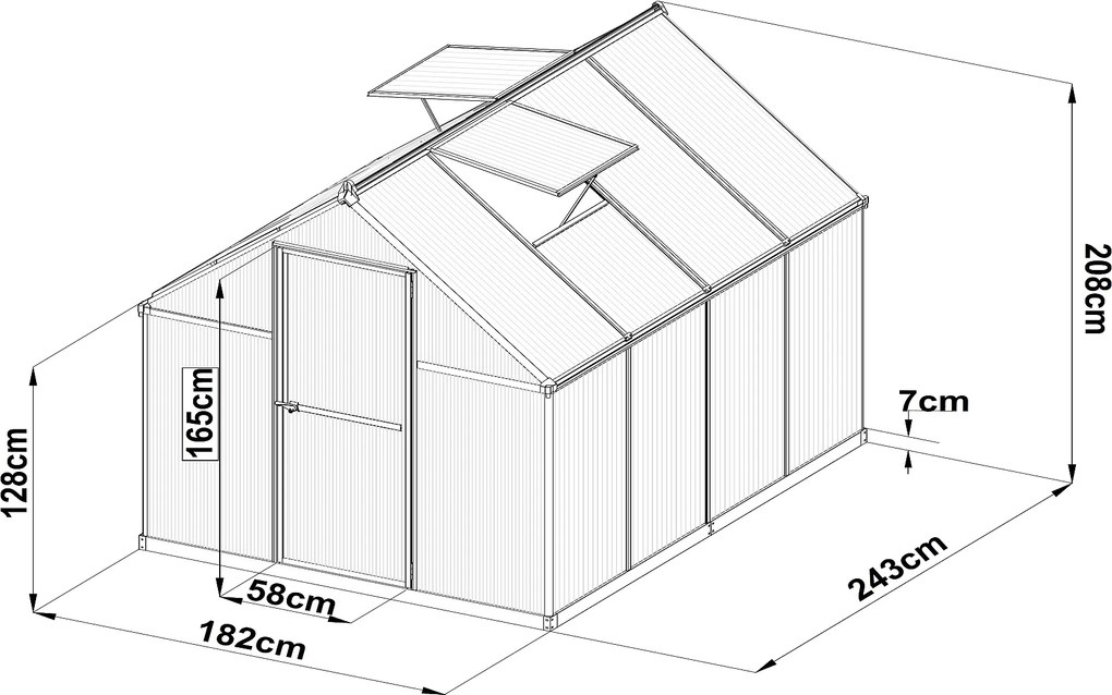 LANIT PLAST, s.r.o. skleník LANITPLAST SARANA 6x8 PC 4 mm stříbrný LG4275
