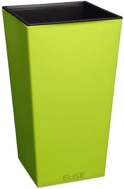 Lesklý hráškově zelený květináč vhodný i do exteriéru Gardenico Elise, výška 26 cm