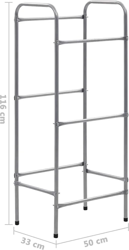 Skladový regál na 3 přepravky stříbrný 50 x 33 x 116 cm ocel 285212